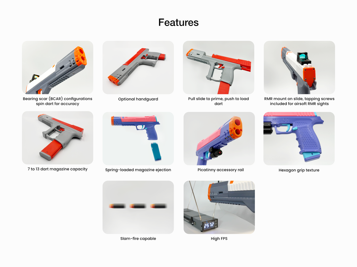 Zinc .50 Dart Blaster Hardware Kit – BM Print Shop - Custom Nerf Shop