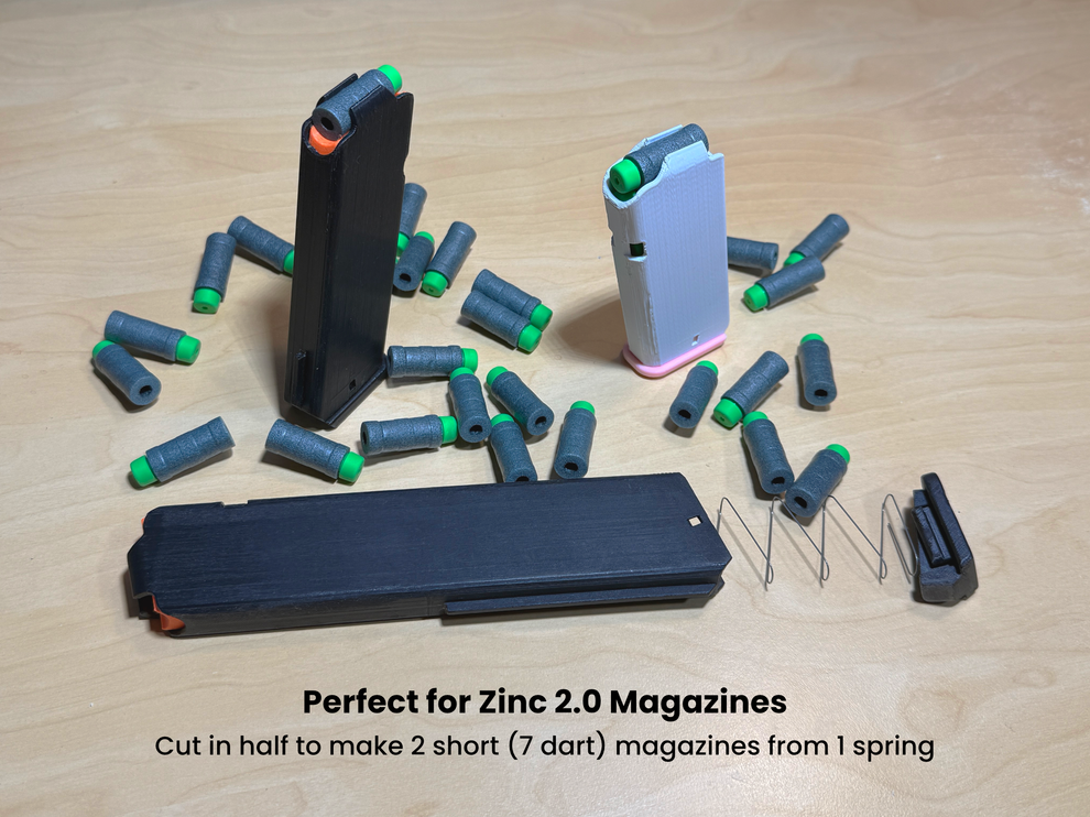 Magazine Springs for 3D-Printed Foam Dart Zinc/Talon Magazines – BM Print Shop - Custom Nerf Shop
